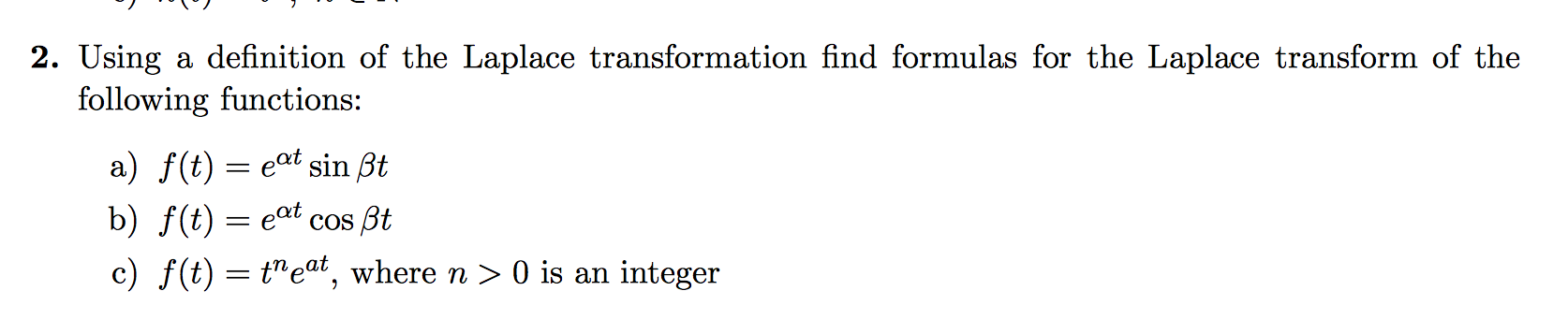 Solved Using a definition of the Laplace transformation find | Chegg.com