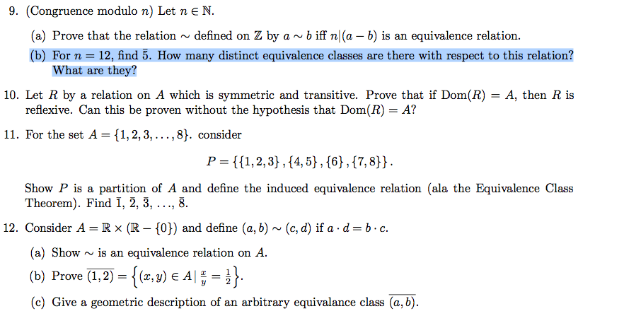 Solved (Congruence modulo n) Let n N. Prove that the | Chegg.com Solved (Congruence modulo n) Let n N. Prove that the | Chegg.com