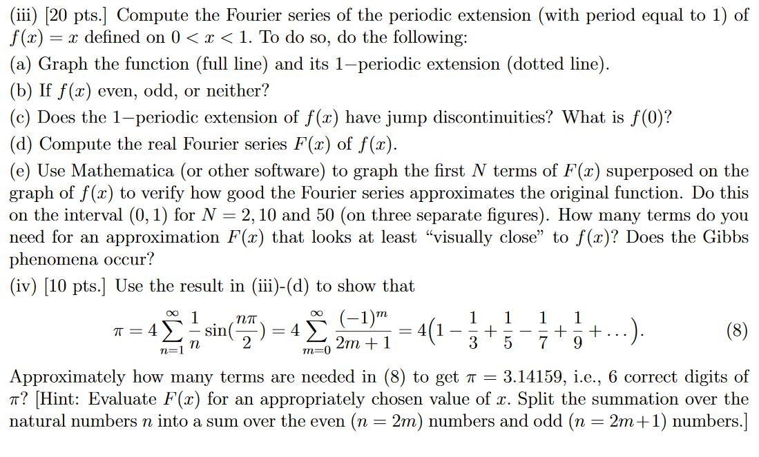 Solved Compute the Fourier series of the periodic extension | Chegg.com
