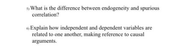 Solved What is the difference between endogeneity and | Chegg.com