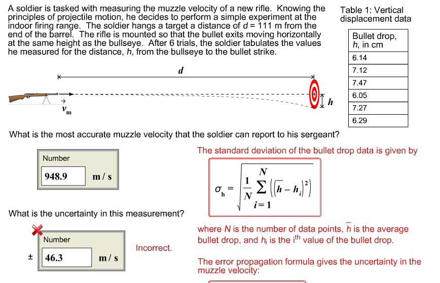 Solved A soldier is tasked with measuring the muzzle | Chegg.com