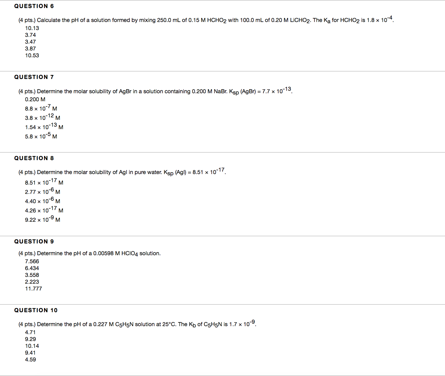 Solved Calculate the pH of a solution formed by mixing 250.0 | Chegg.com