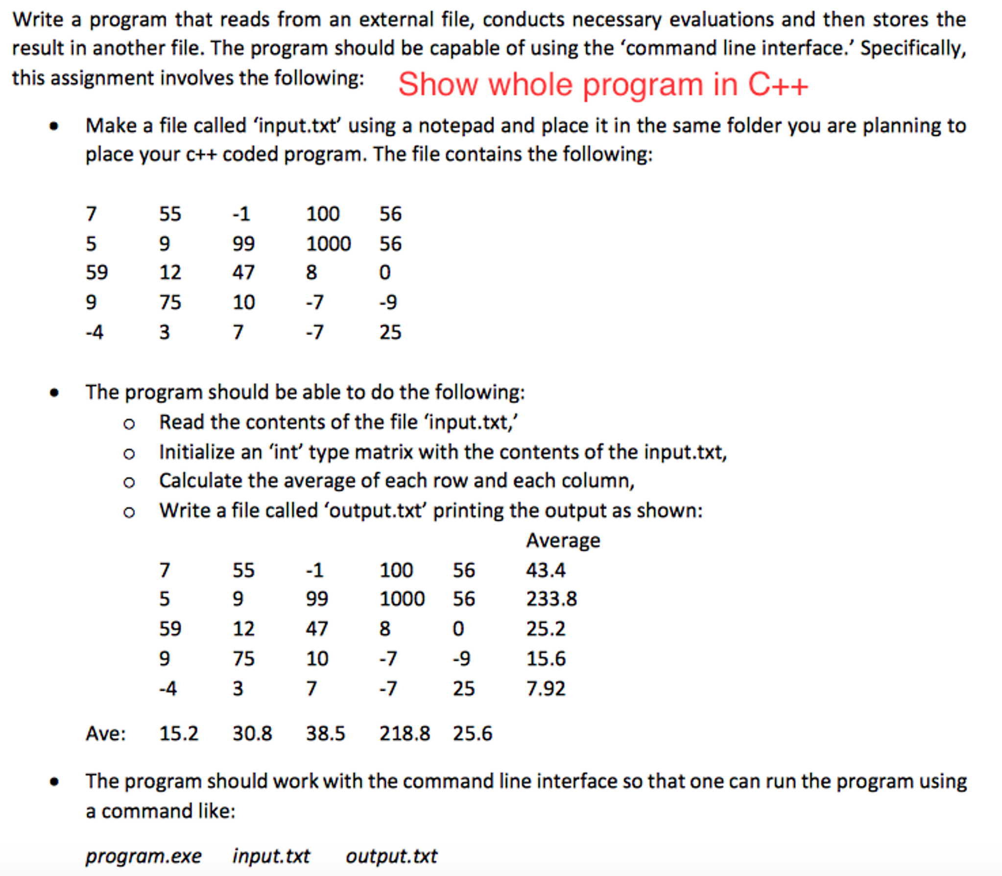 Solved Write A Program That Reads From An External File
