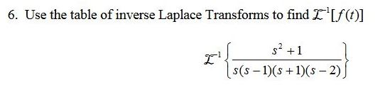 Solved Use the table of inverse Laplace Transforms to find | Chegg.com