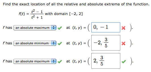 Solved Find the exact location of all the relative and | Chegg.com