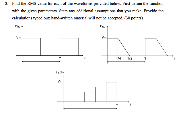 Solved 2. Find the RMS value for each of the waveforms | Chegg.com