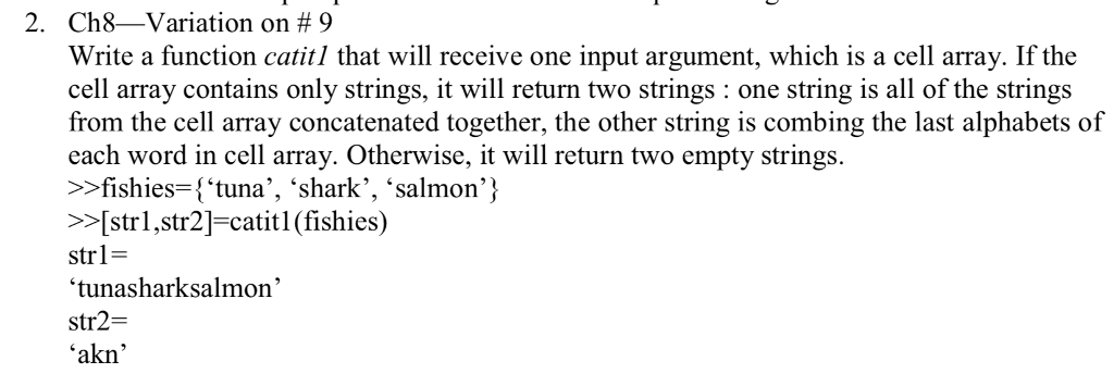 Solved 2 Ch8 Variation On 9 Write A Function Catitl That 