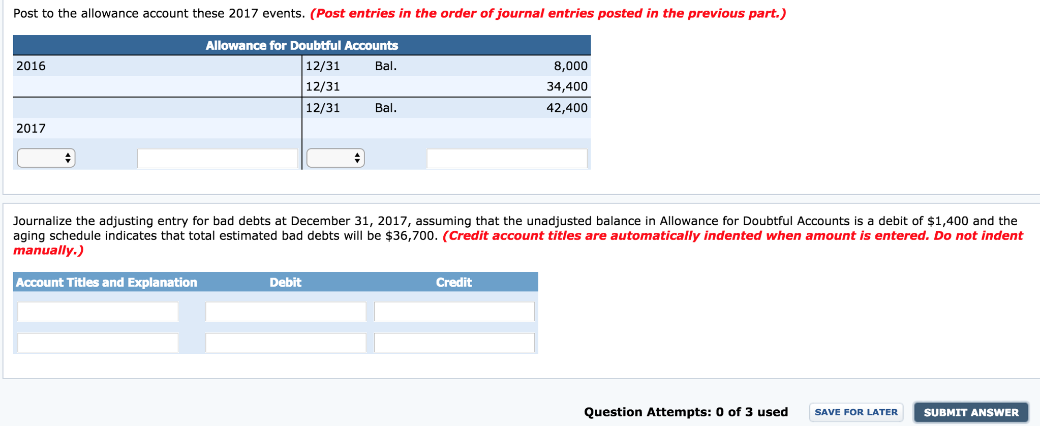 Solved Problem 8-3A Presented below is an aging schedule for | Chegg.com