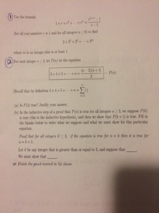 Solved Use the formula 1 + r + r^2 three ... + r^2 = r^n + | Chegg.com