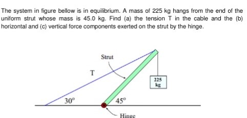 Solved The system in figure bellow is in equilibrium. A mass | Chegg.com