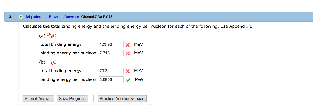 Solved Calculate the total binding energy and the binding | Chegg.com