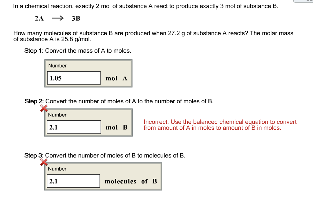 Solved In a chemical reaction, exactly 2 mol of substance A | Chegg.com