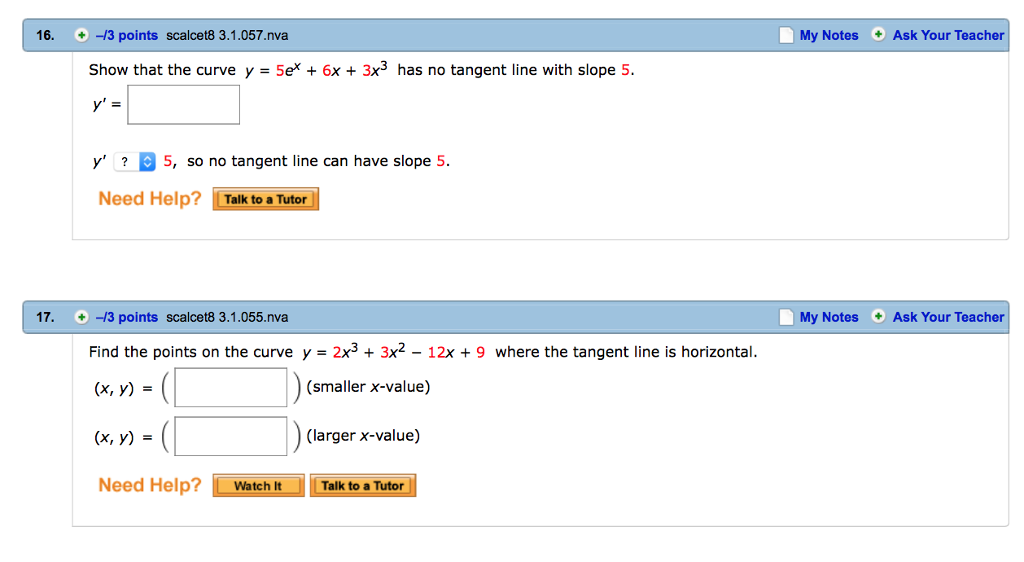 Solved Show that the curve y = 5e^x + 6x + 3x^3 has no | Chegg.com