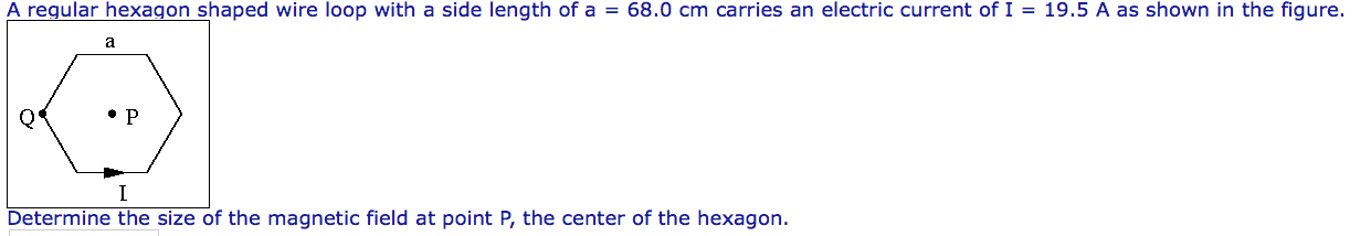 Solved A regular hexagon shaped wire loop with a side length | Chegg.com