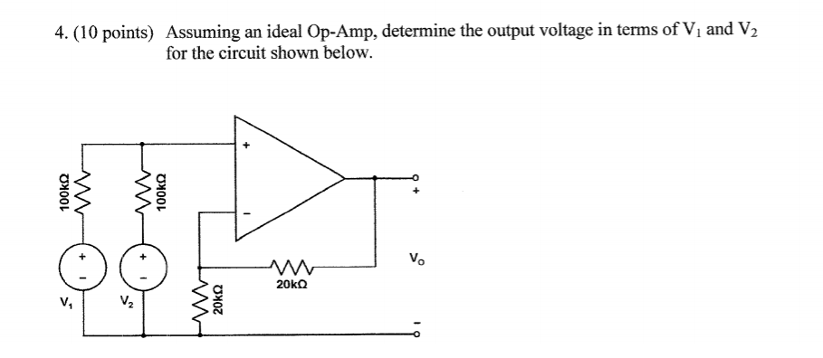 Solved Assuming an ideal Op-Amp, determine the output | Chegg.com