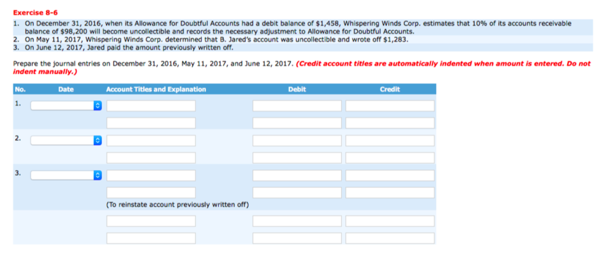 Solved On December 31, 2016, when its Allowance for Doubtful | Chegg.com