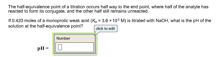Solved The half-equivalence point of a titration occurs half | Chegg.com