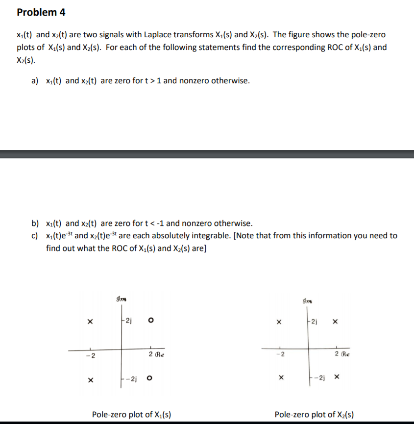 Solved Problem 4 xi(t) and x2(t) are two signals with | Chegg.com