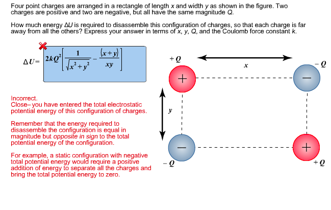 Solved Four point charges are arranged in a rectangle of | Chegg.com