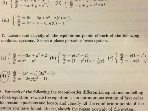 Solved Locate and classify all the equilibrium points of | Chegg.com