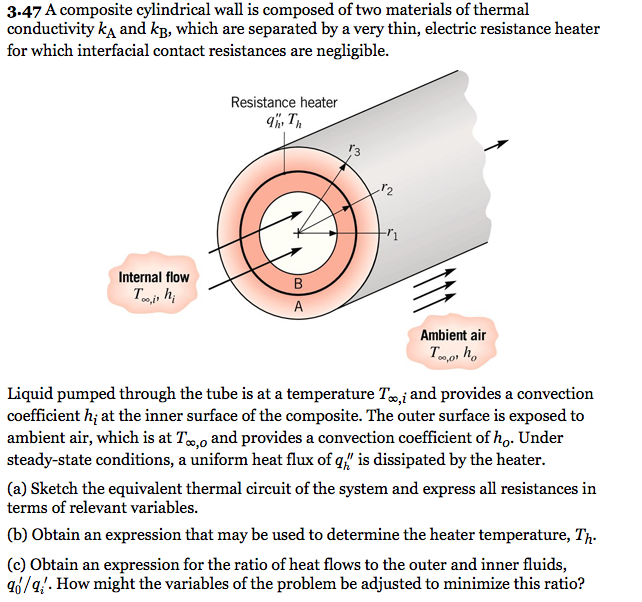 Solved 3.47 A composite cylindrical wall is composed of two | Chegg.com