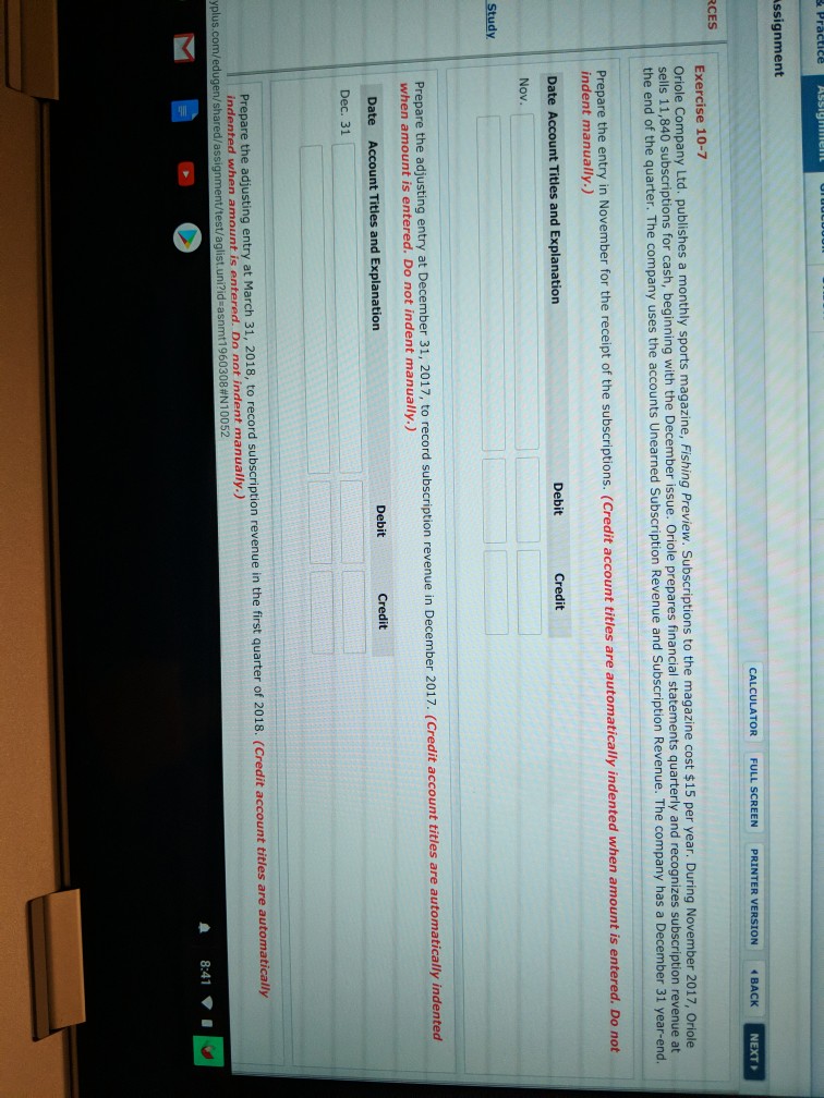 Solved ssignment FULL SCREEN PRINTER VERSION BACK NEXT CES | Chegg.com