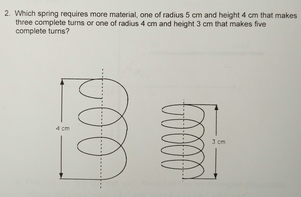 Solved Calculus 3/Multivariate Calculus: "Which spring | Chegg.com