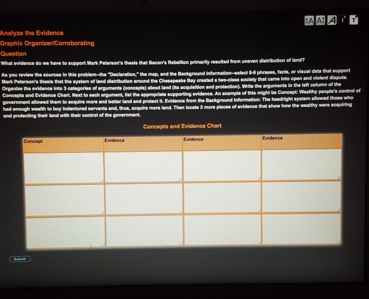 Analyze the Evidence Graphic Organizer/Corroborating | Chegg.com
