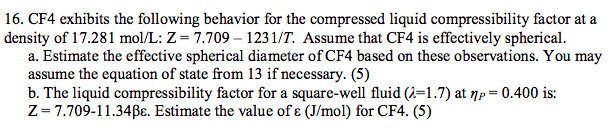 CF4 exhibits the following behavior for the | Chegg.com