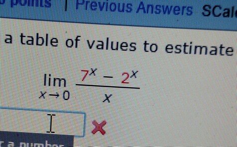 Solved table of values to estimate lim_x rightarrow 0 7^x | Chegg.com