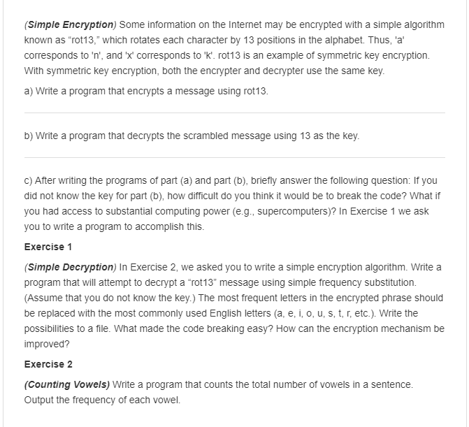 Solved Simple Encryption Some Information On The Internet