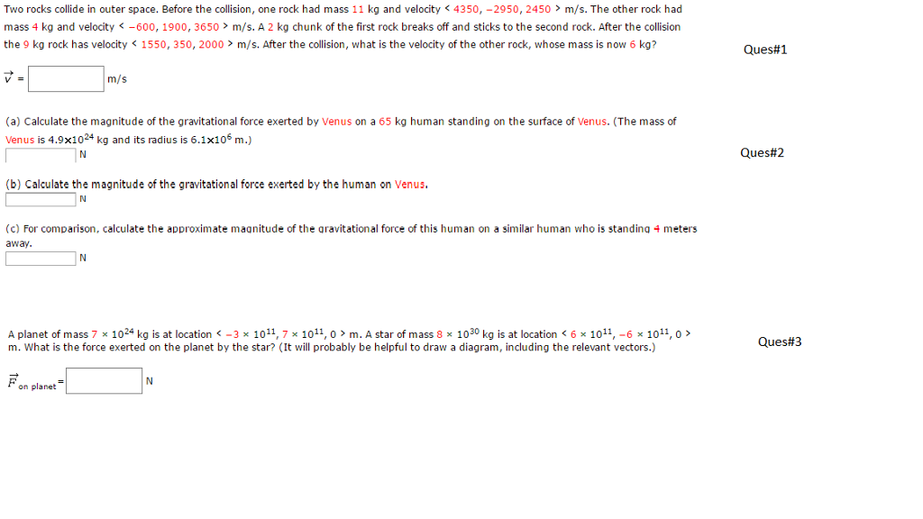 Solved Two rocks collide in outer space. Before the | Chegg.com