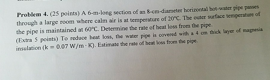 Solved Problem 4. (25 points) A 6-m-long section of an | Chegg.com