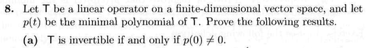 Solved Let T be a linear Operator on a finite-dimensional | Chegg.com