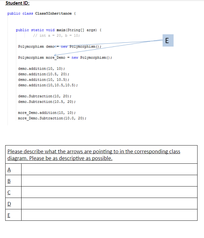 Solved CLASS DIAGRAM SECTION Please complete a rows in the | Chegg.com
