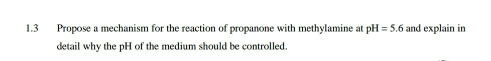 Solved 1.3 Propose a mechanism for the reaction of propanone | Chegg.com