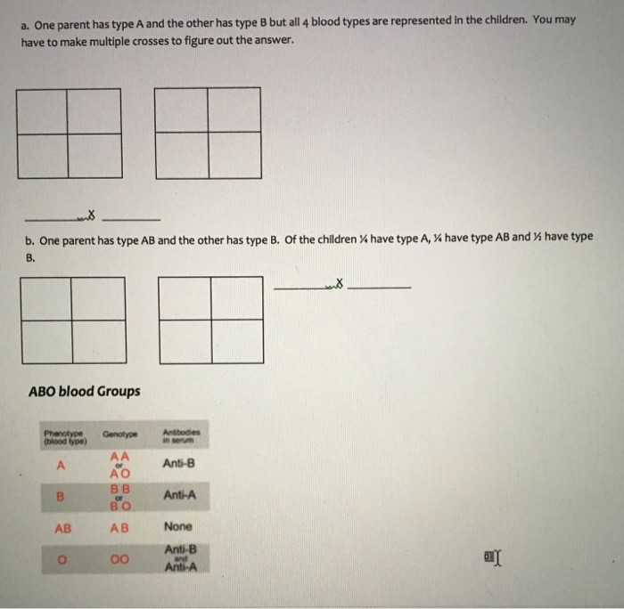 Solved One parent has type A and the other has type B but | Chegg.com