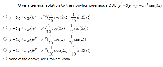 Solved Give a general solution to the non-homogeneous ODE y" | Chegg.com