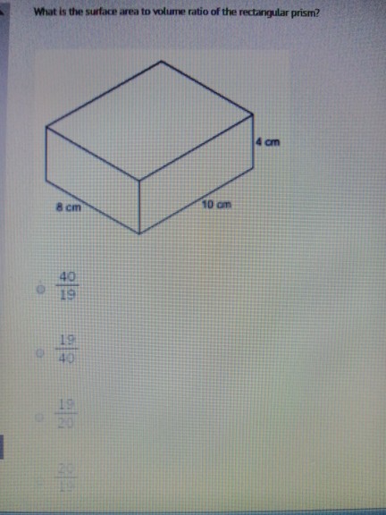 Solved What is the surface area to volume ratio of the | Chegg.com