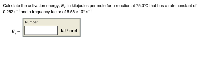 Solved: Calculate The Activation Energy, E_a, In Kilojoule... | Chegg.com