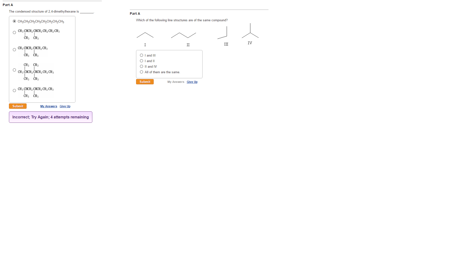 Solved The condensed structure of 2,4-dimethylhexane | Chegg.com