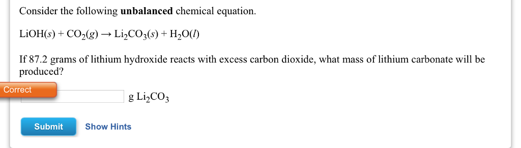 Solved Consider the following unbalanced chemical equation. | Chegg.com