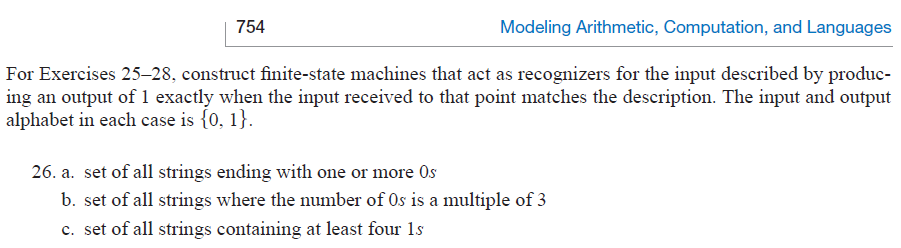 For Exercises 25-28, construct finite-state machines | Chegg.com