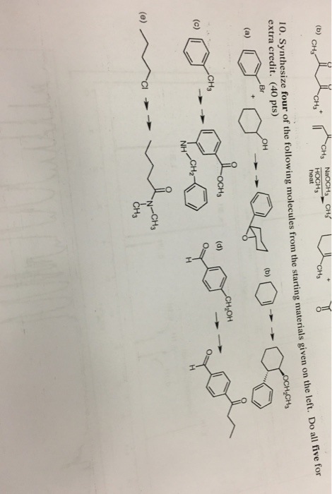 Solved Synthesize four of the following molecules from the | Chegg.com