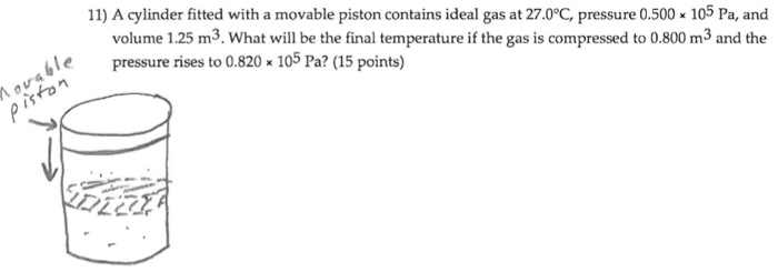 Solved A cylinder fitted with a movable piston contains | Chegg.com