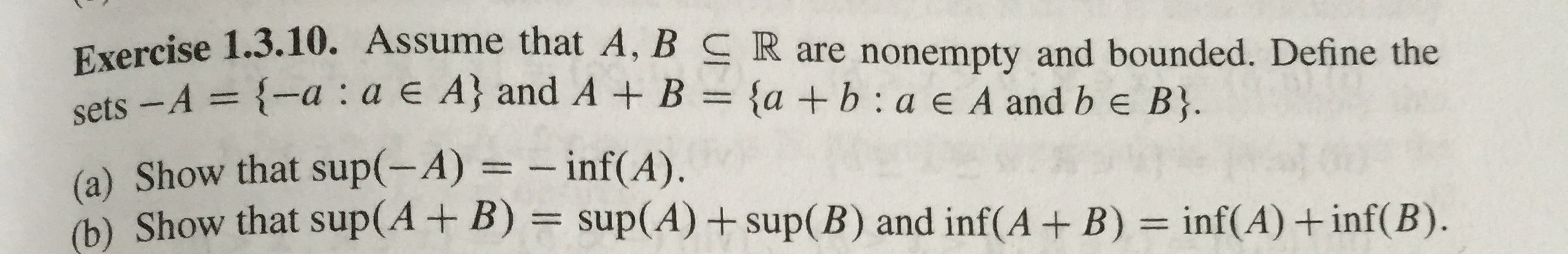 Solved Assume that A, B R are nonempty and bounded. Define | Chegg.com