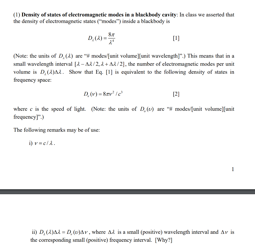 Solved In class we asserted that the density of | Chegg.com