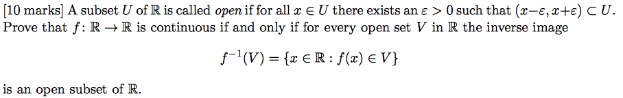 Solved A subset U of R is called open if for all x U there | Chegg.com