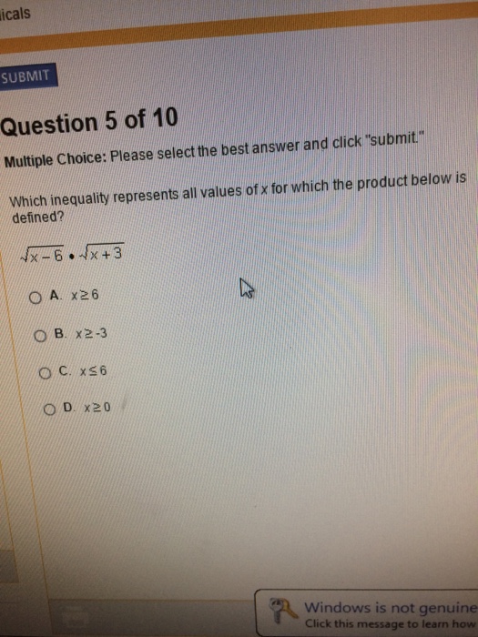Solved Which inequality represents all values of x for which | Chegg.com