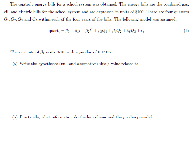 Solved Time Series multiple linear regression | Chegg.com